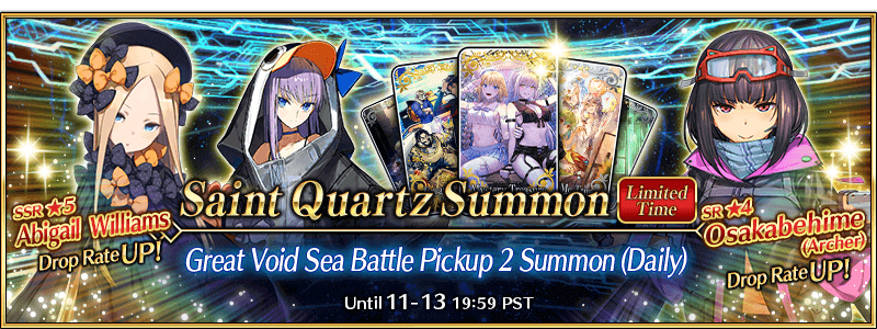 Great Void Sea Battle Imaginary Scramble Pickup Summon 2 (Daily) | Fate Grand Order Wiki - GamePress